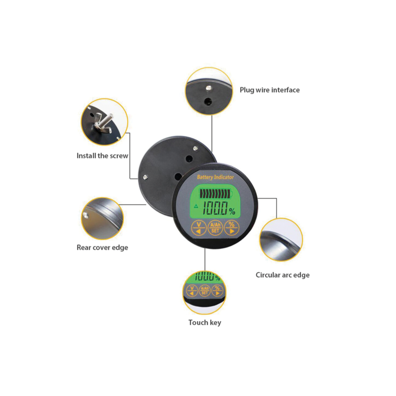 Round capacity indicator 8-70V 100A
